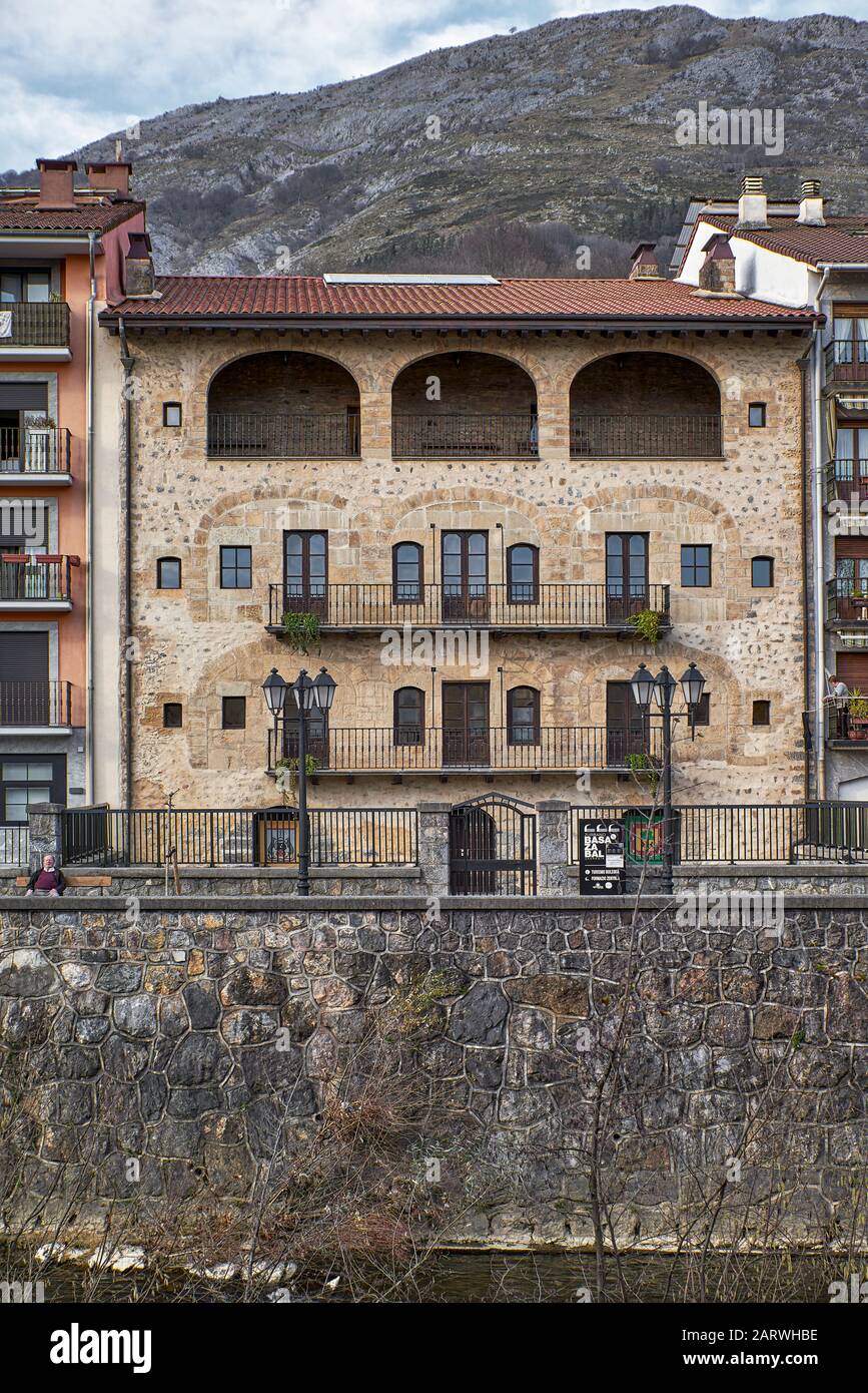 Medieval Basazabal Palace the oldest building in Azpeitia on the Urola ...