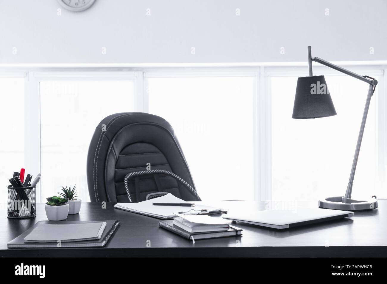 Comfortable workplace in modern office Stock Photo - Alamy