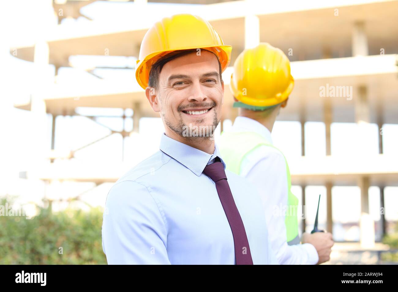 Portrait of male architect in building area Stock Photo - Alamy