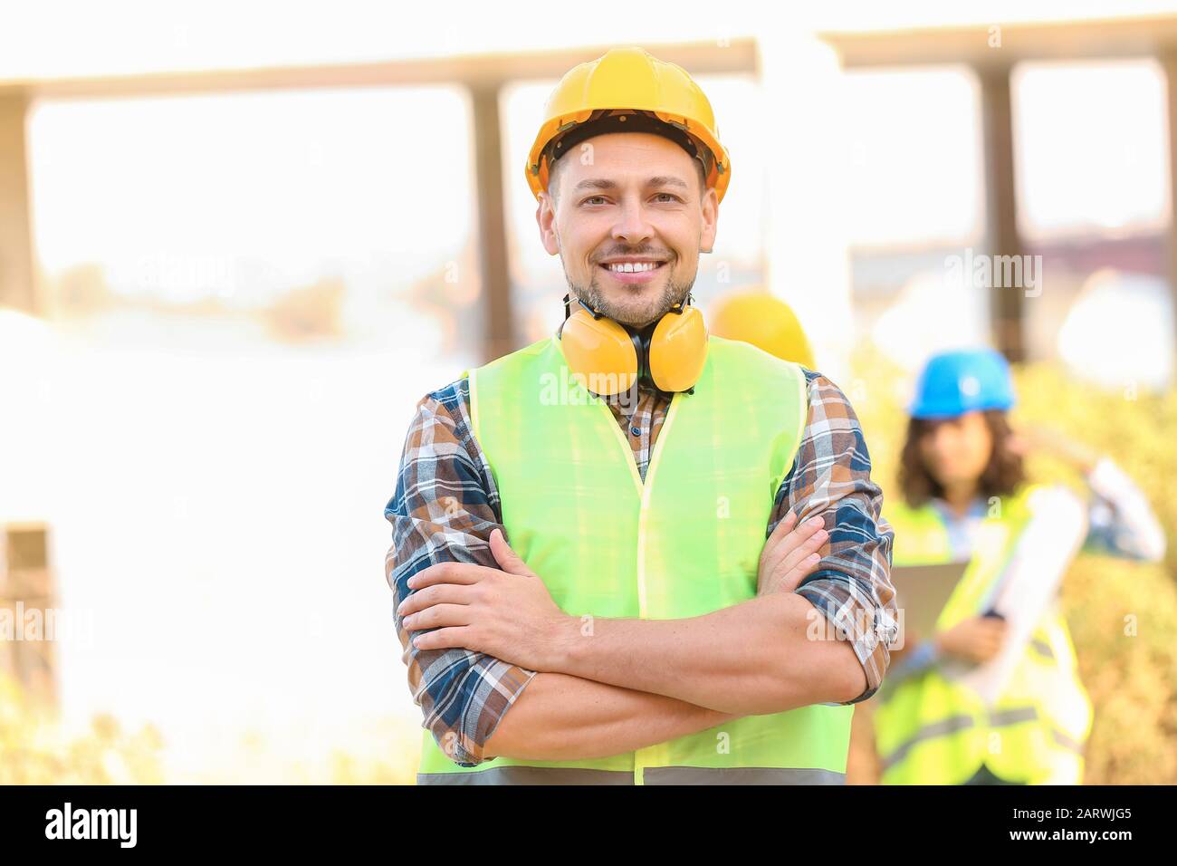 Portrait of male architect in building area Stock Photo - Alamy