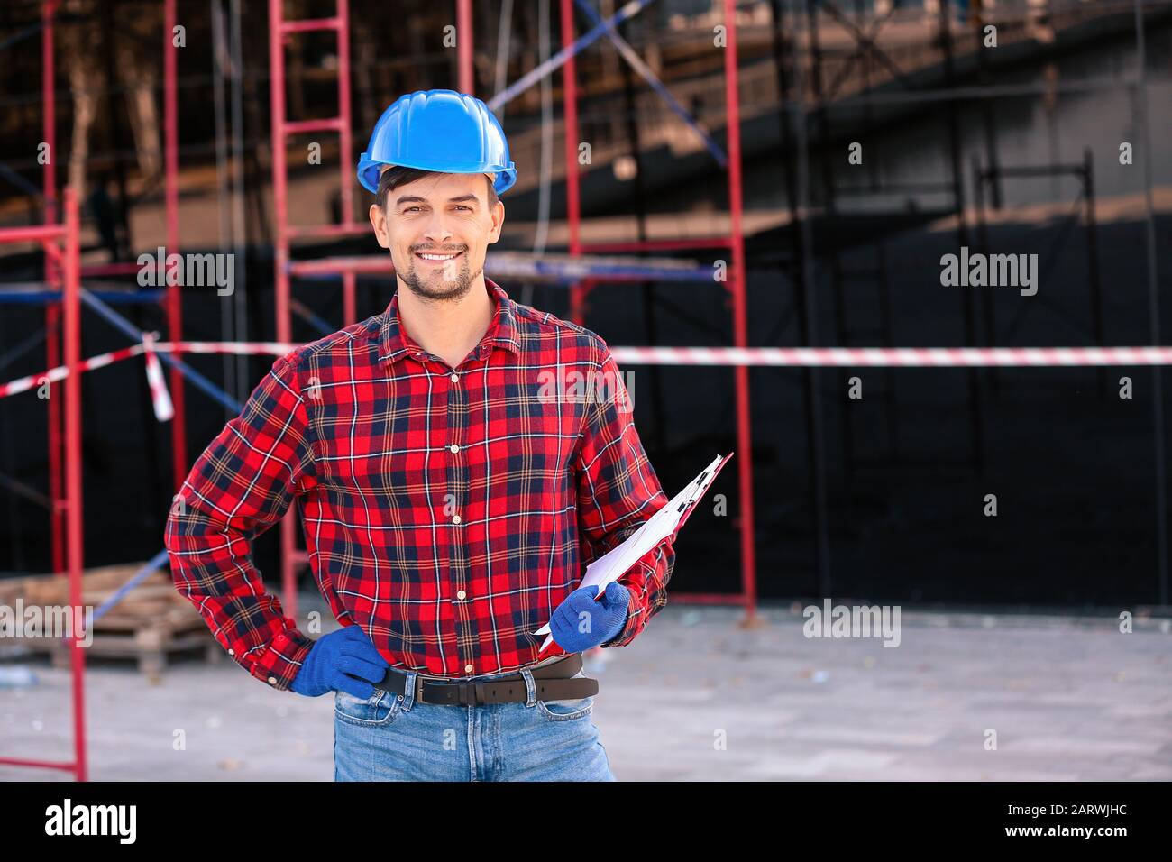 Portrait of male architect in building area Stock Photo - Alamy