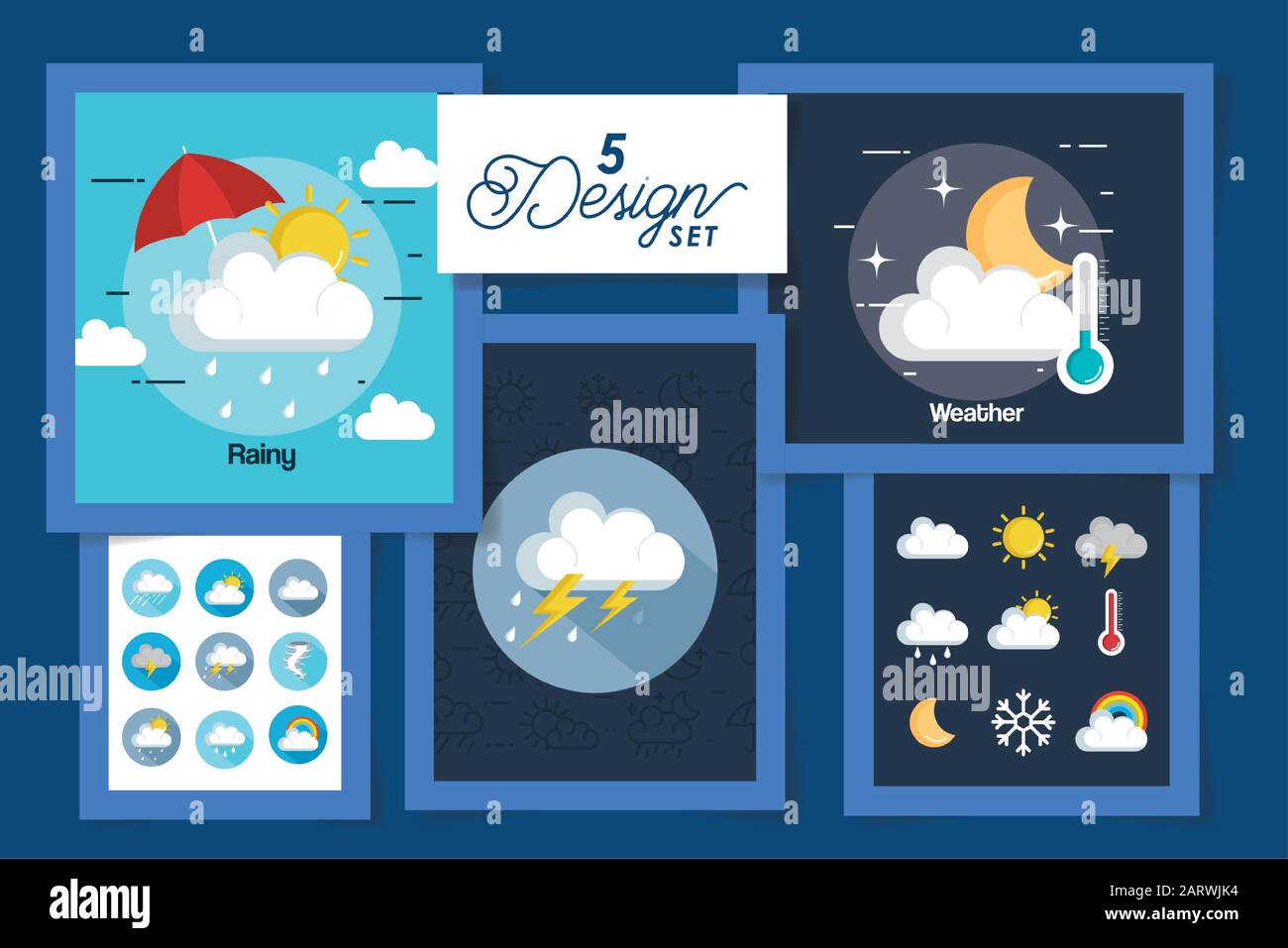 five designs of weather forecast Stock Vector Image & Art - Alamy