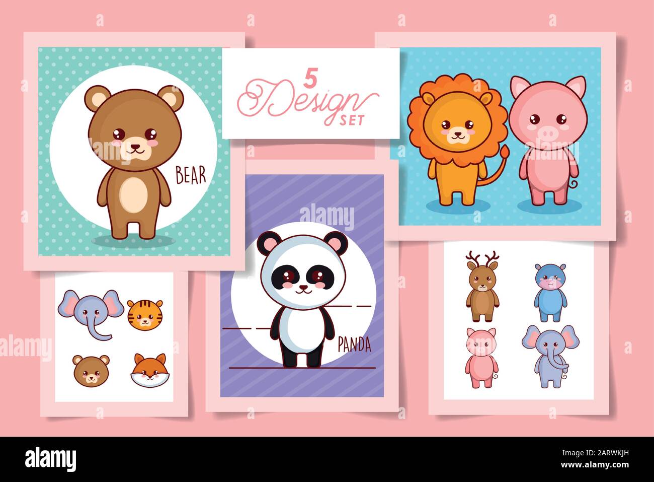 Are these five lion Stock Vector Images - Alamy