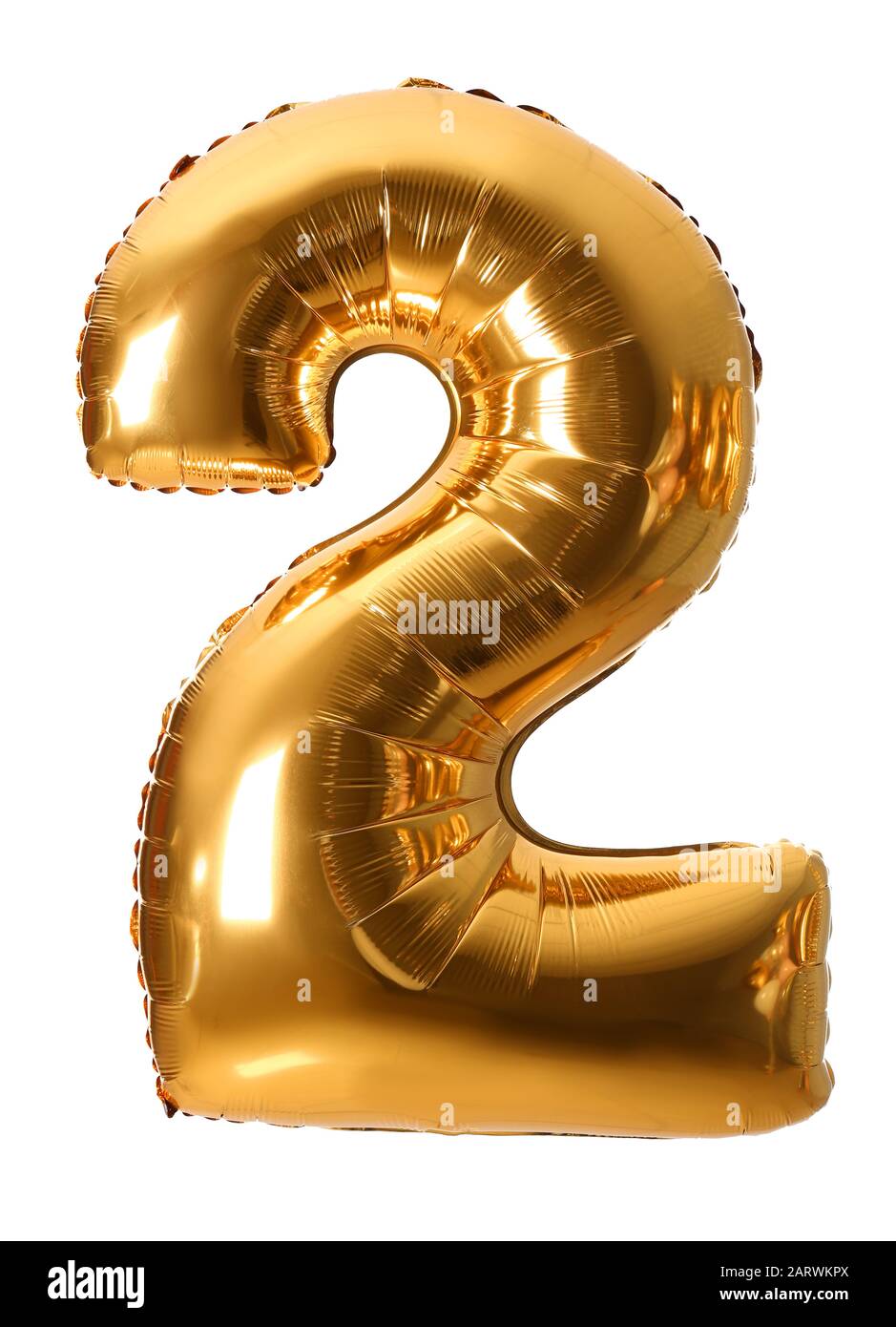 Balloon in shape of figure 2 on white background Stock Photo - Alamy