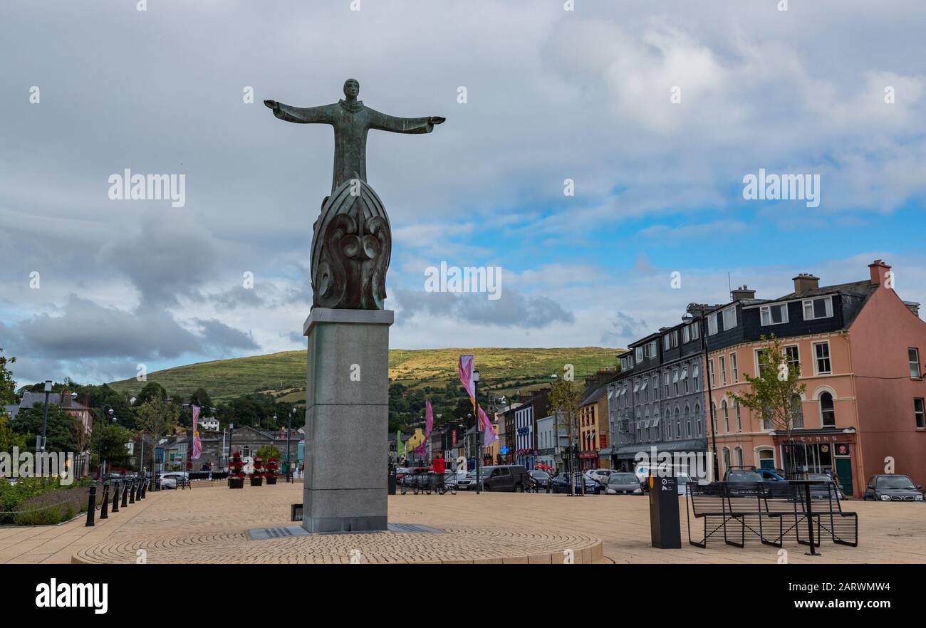 Bantry, Ireland - 25th July 2018: Statue of Saint Brendan on the Main ...