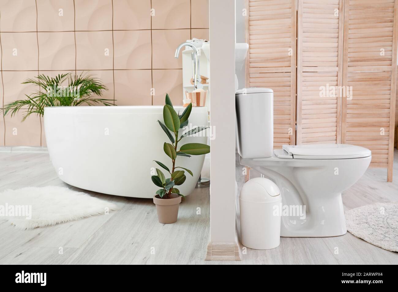 Interior of clean modern bathroom Stock Photo - Alamy