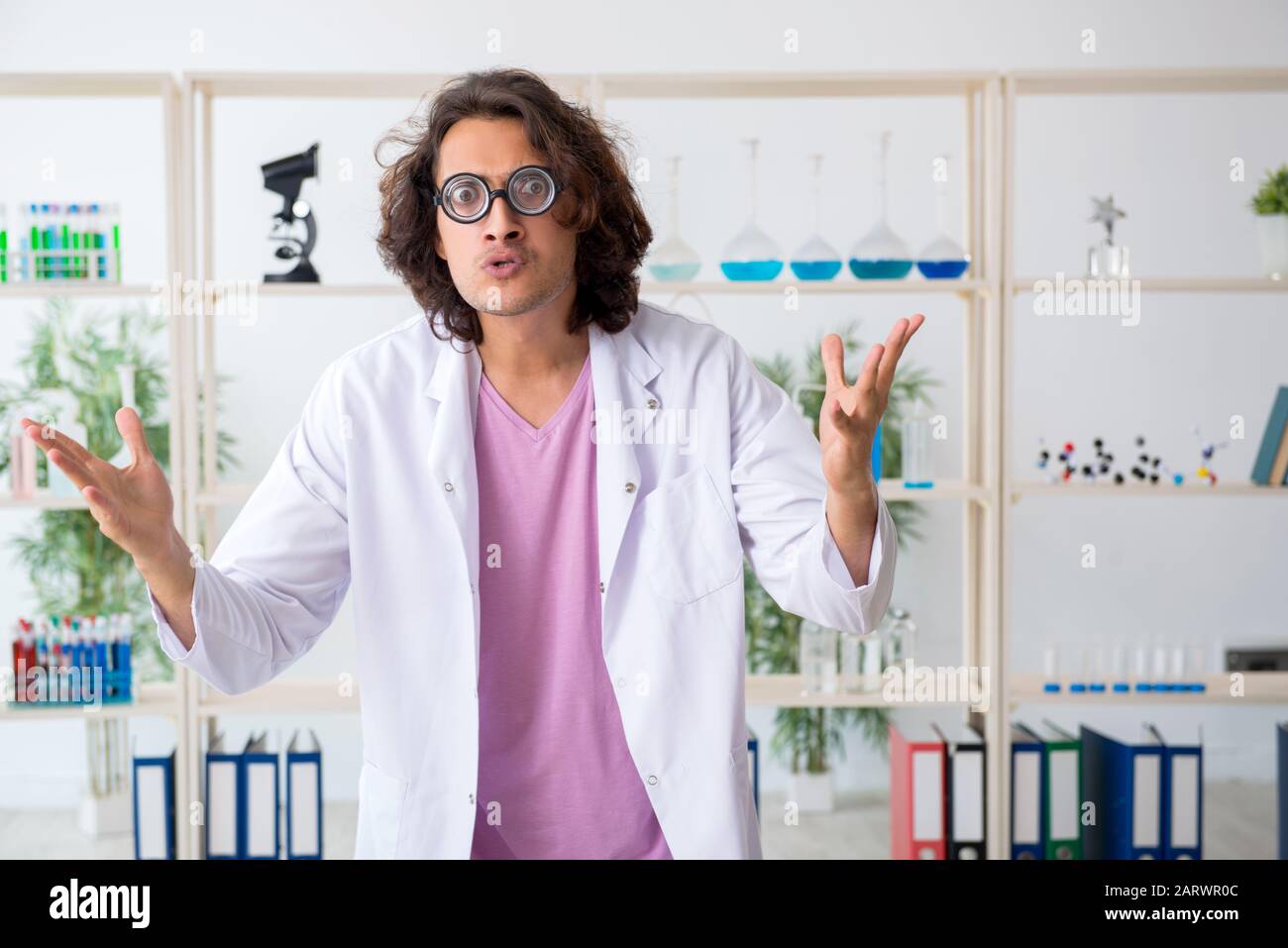 Crazy angry chemist laboratory hi-res stock photography and images - Alamy