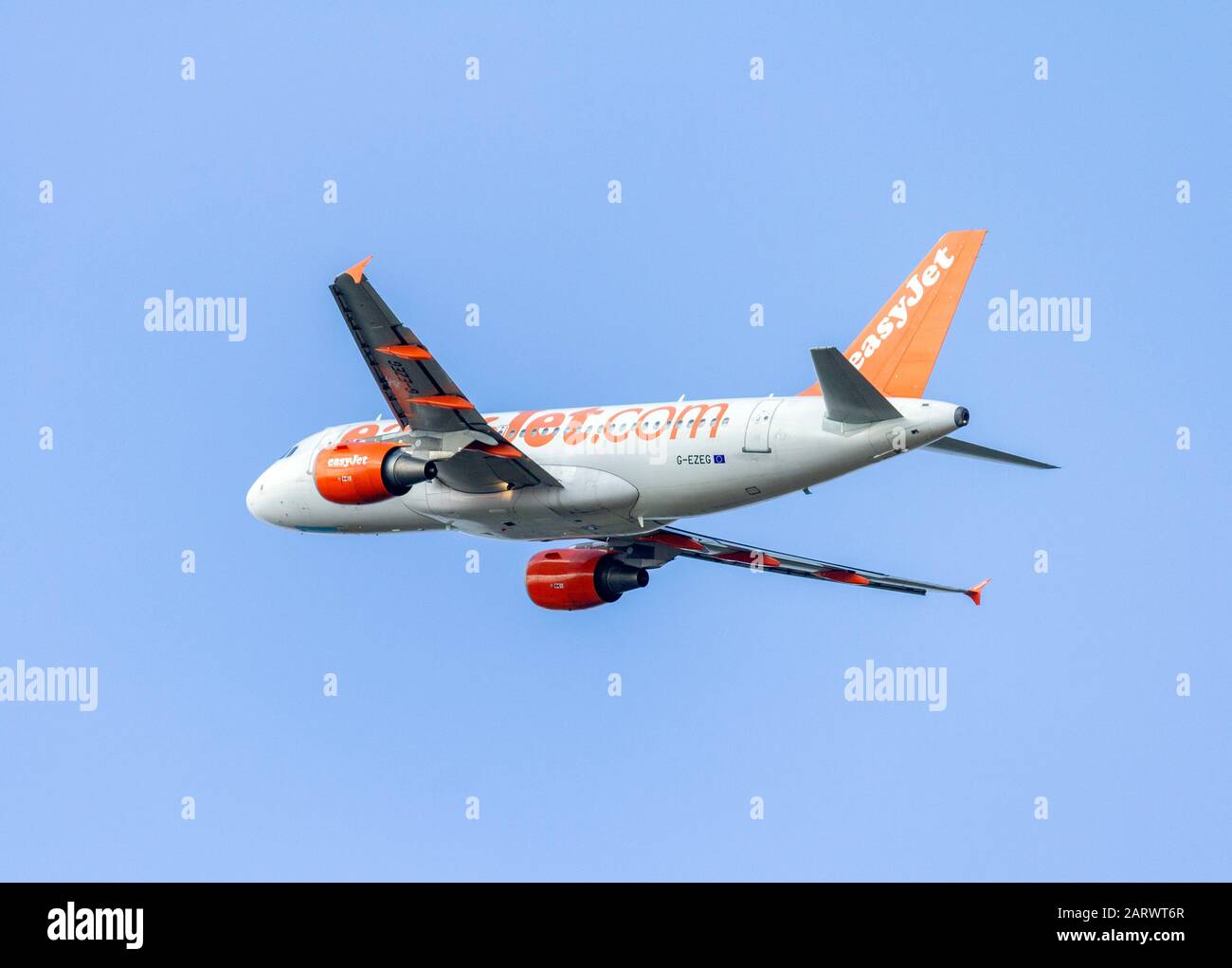 Budapest, Hungary - 09 14 2011: Low cost airline Easyjet taking off ...