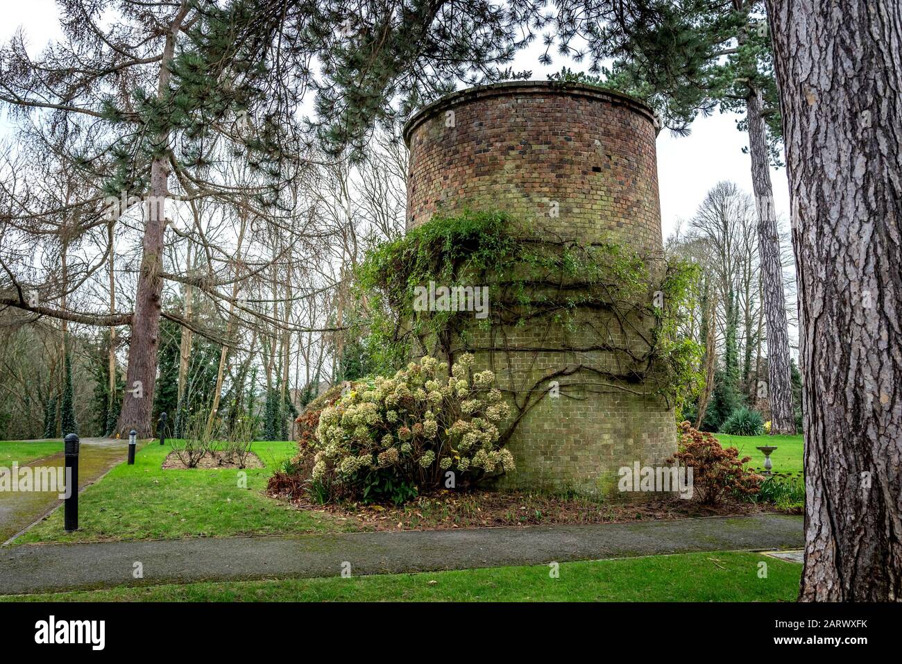 One of the two brick funnels used to draw air down to the railway ...