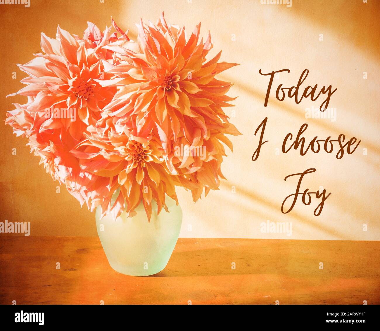 Inspirational quote - Today I chose Joy Stock Photo - Alamy
