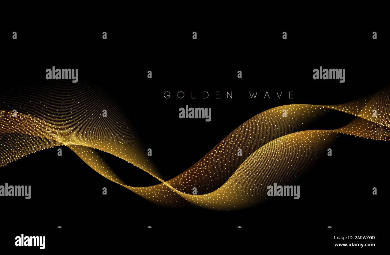 Abstract shiny color gold wave design element Stock Vector Image & Art ...