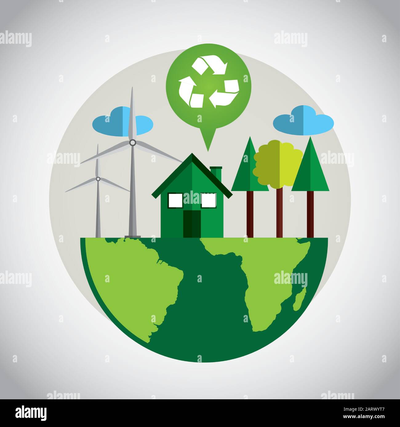 eco friendly poster with earth planet and recycle symbol Stock Vector ...
