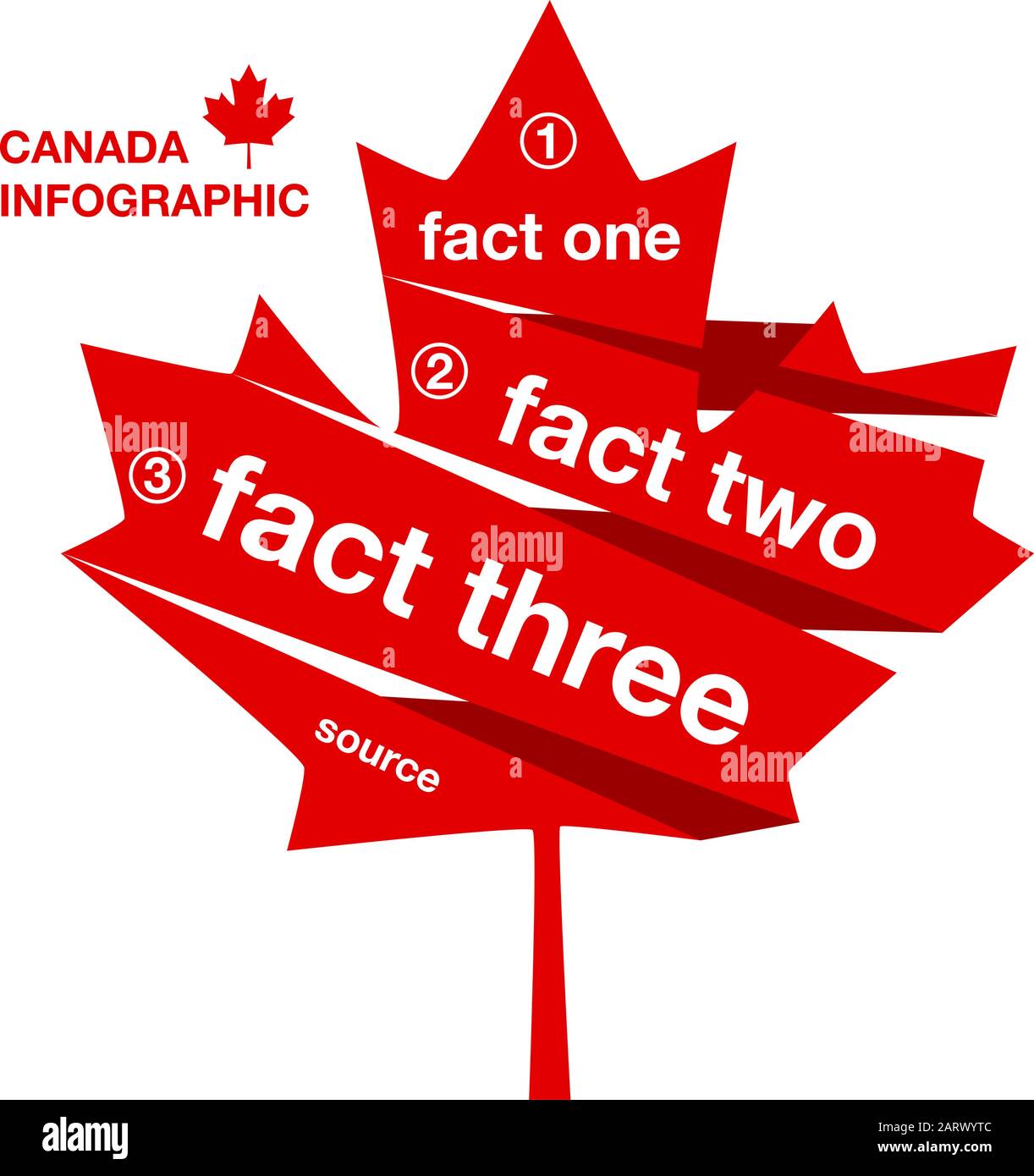 Infographic illustration template showing a Canadian maple leaf and ...