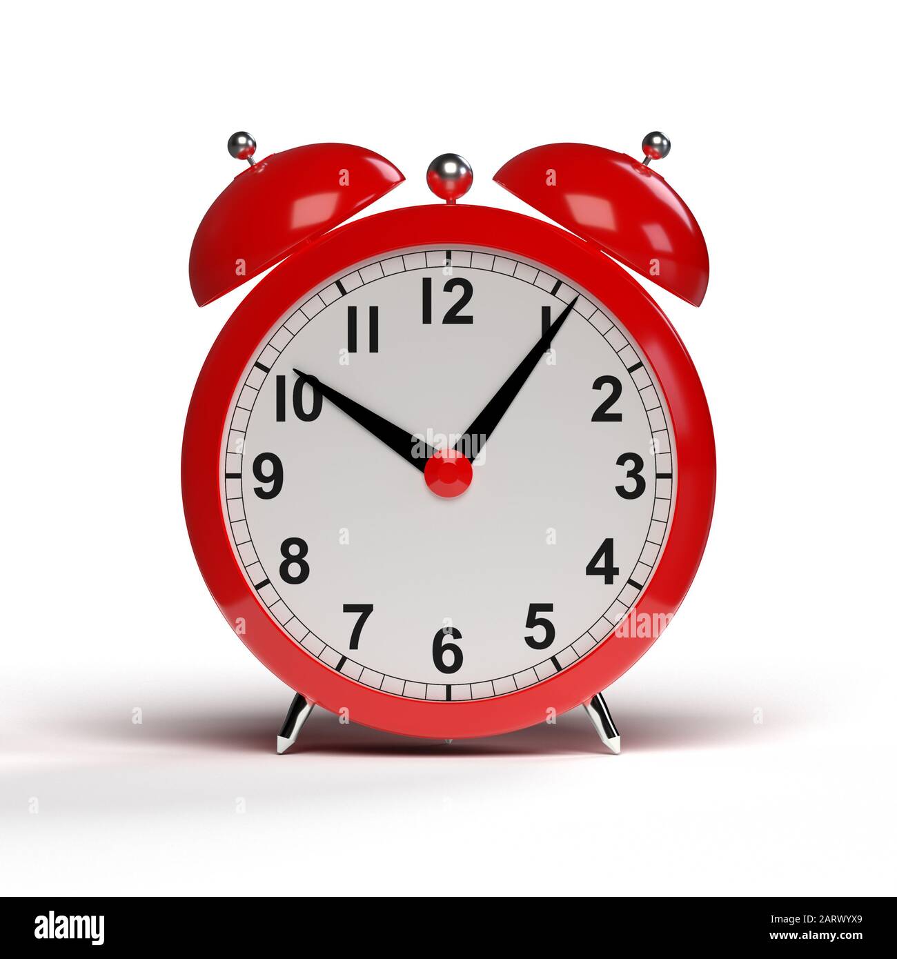 Abstract alarm clock on white background. 3D rendering Stock Photo - Alamy