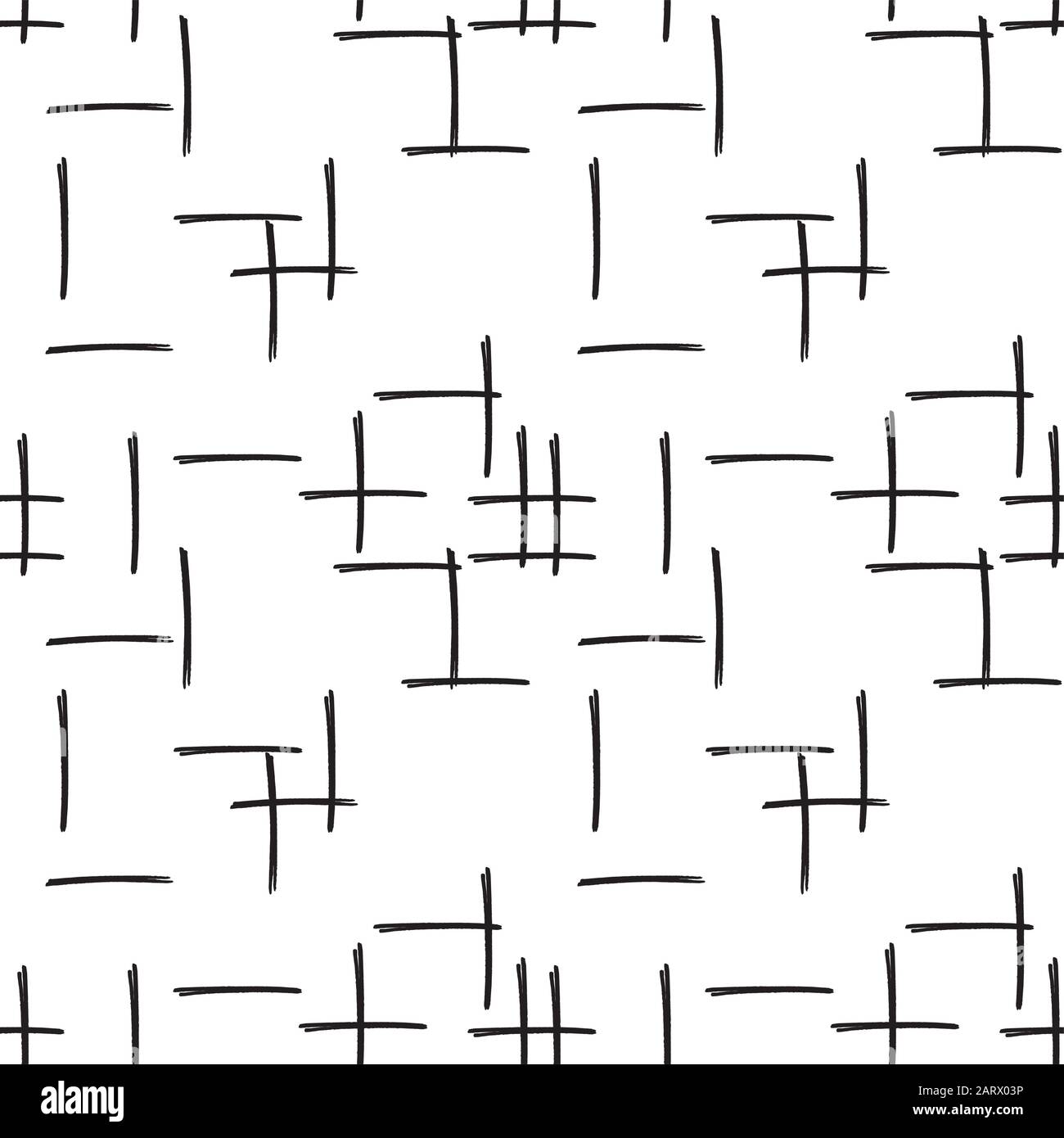 Felt pen strokes seamless background in black and white colors. Marker ...