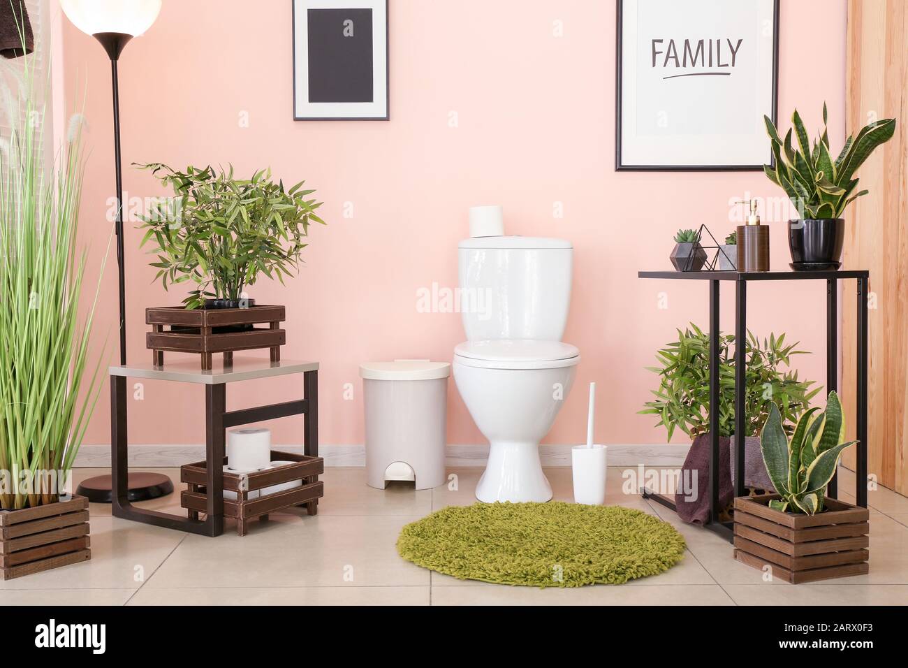 Interior of clean modern bathroom Stock Photo - Alamy