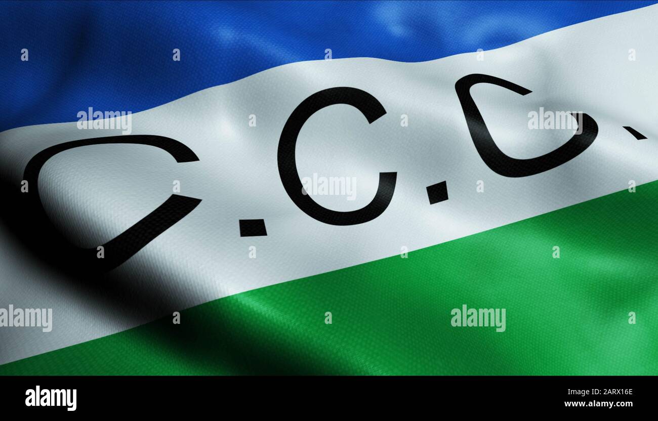 3D Illustration of a waving flag of Curillo (Colombia country Stock ...