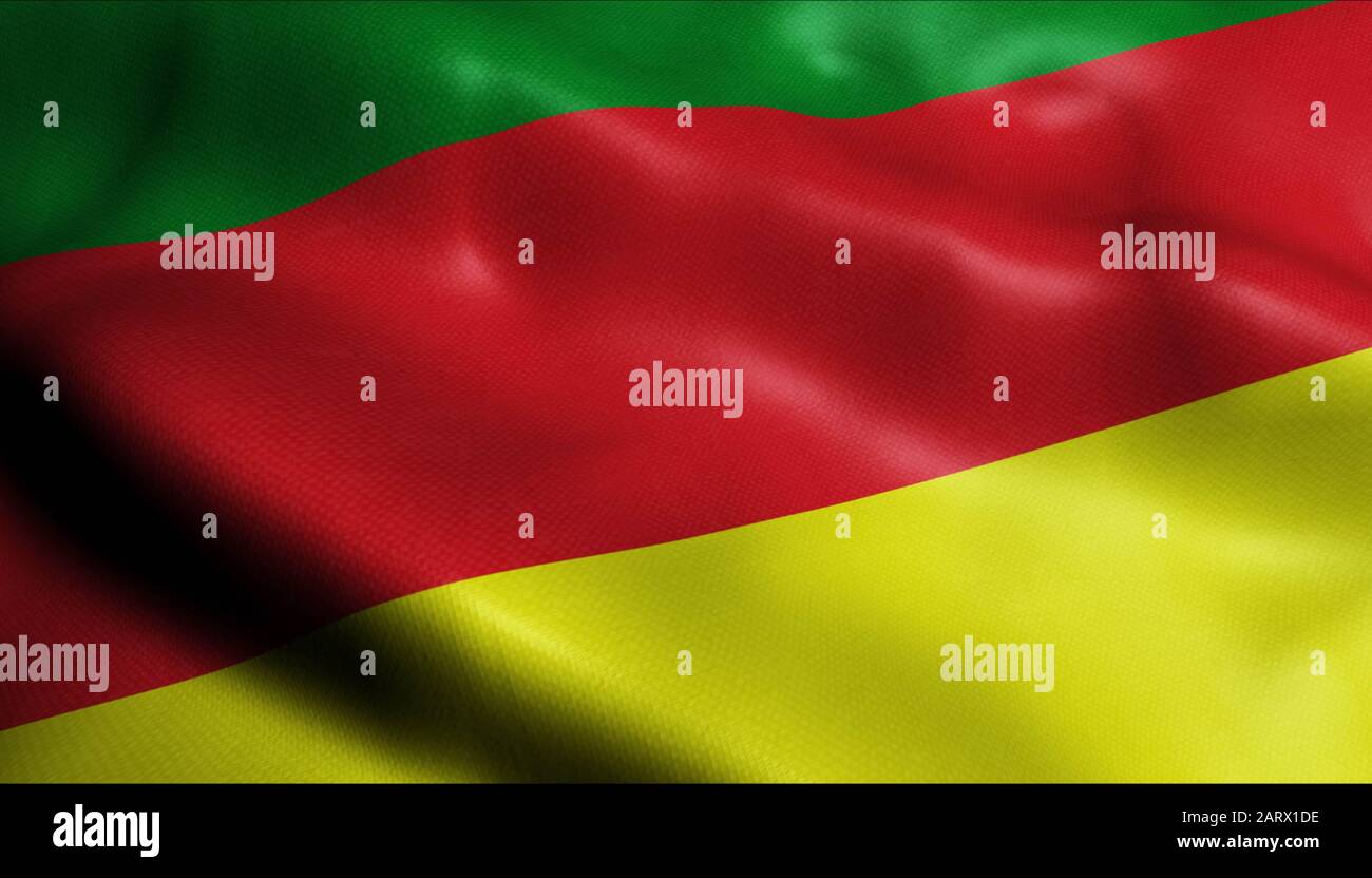 3D Illustration of a waving flag of Astrea (Colombia country Stock ...