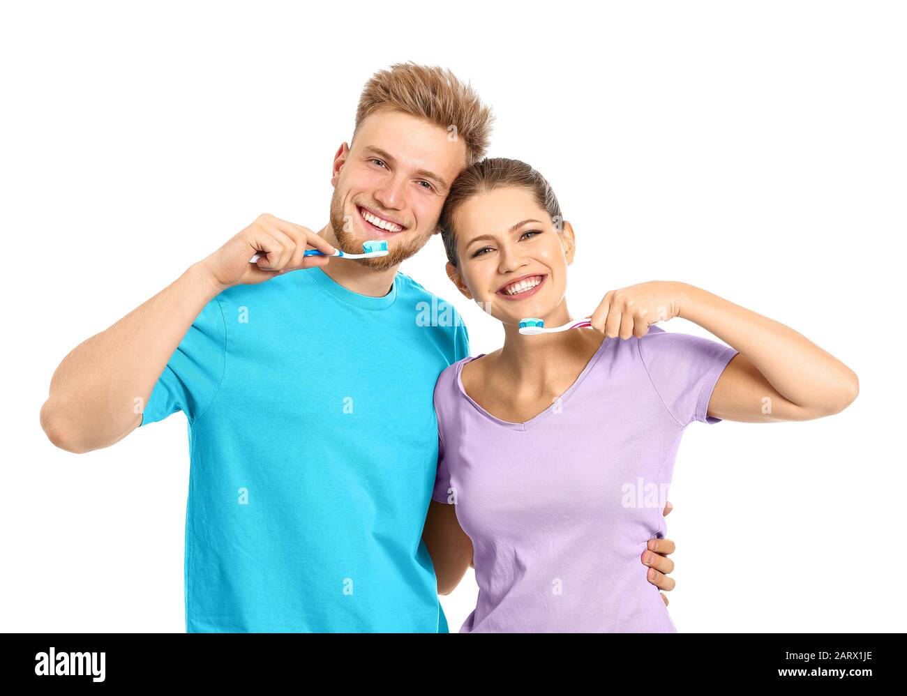 Brush teeth couple Cut Out Stock Images & Pictures - Alamy