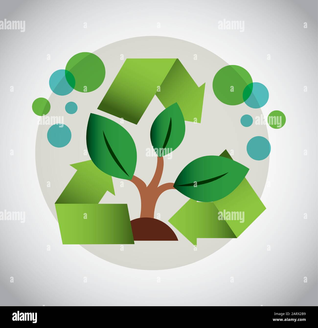 Eco Friendly Poster With Plant And Recycle Icon Stock Vector Image