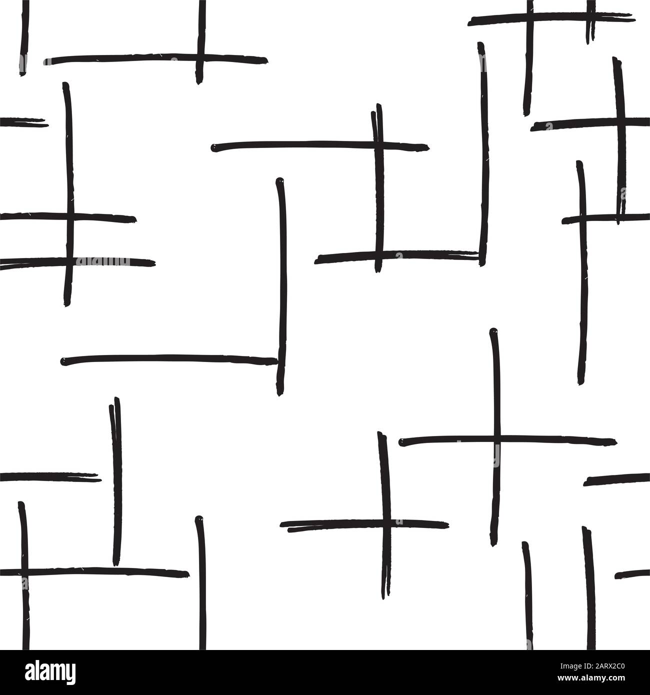 Felt pen strokes seamless background in black and white colors. Marker ...
