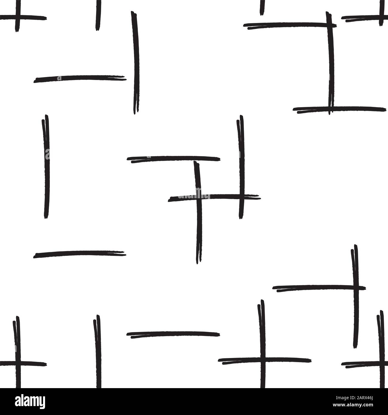 Felt pen strokes seamless background in black and white colors. Marker ...