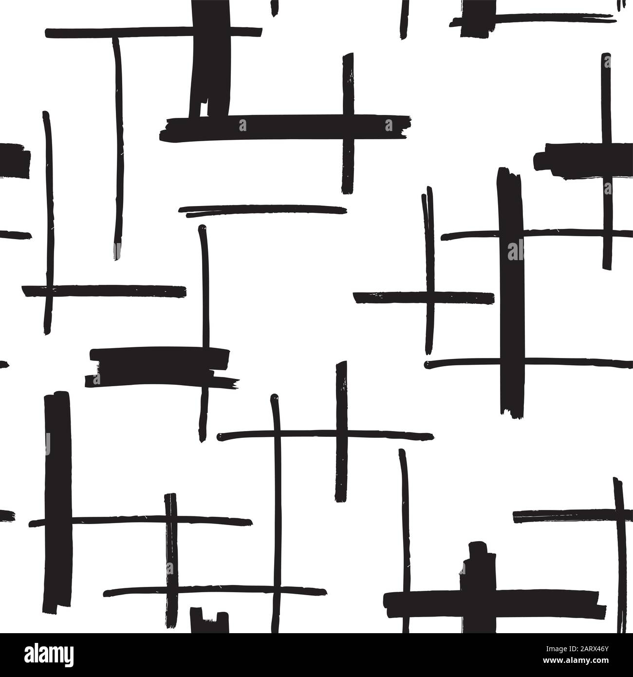 Felt pen strokes seamless background in black and white colors. Marker ...