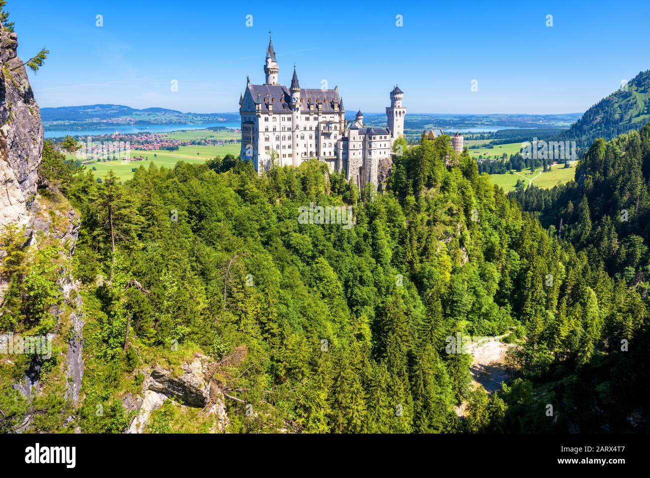 Neuschwanstein castle near Fussen, Bavaria, Germany. This fairytale ...