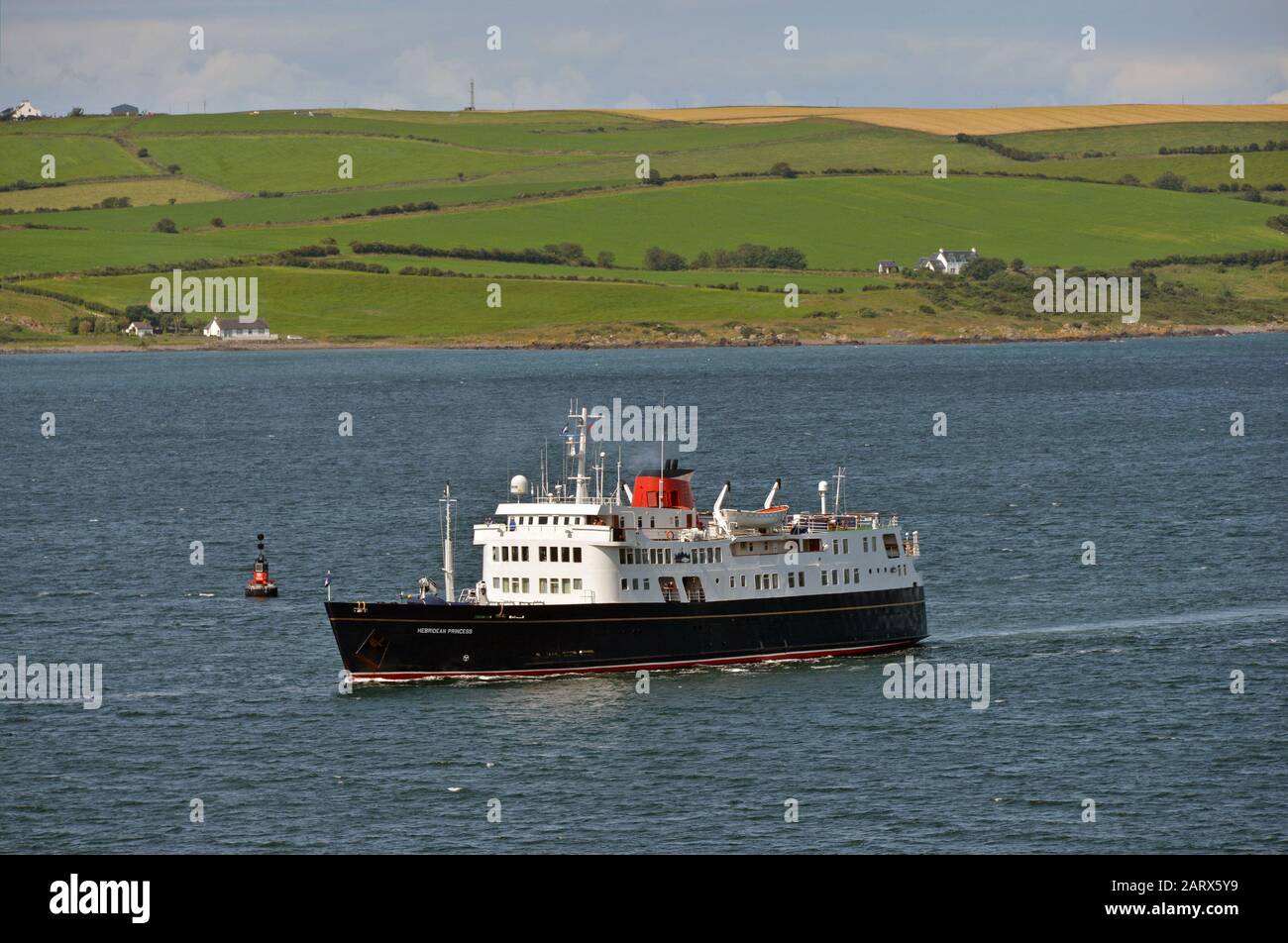 HEBRIDEAN PRINCESS cruising LOCH RYAN on route to her inaugural call at ...