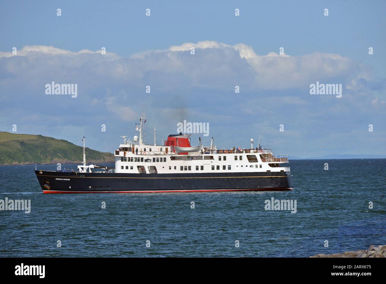 HEBRIDEAN PRINCESS cruising LOCH RYAN on route to her inaugural call at ...
