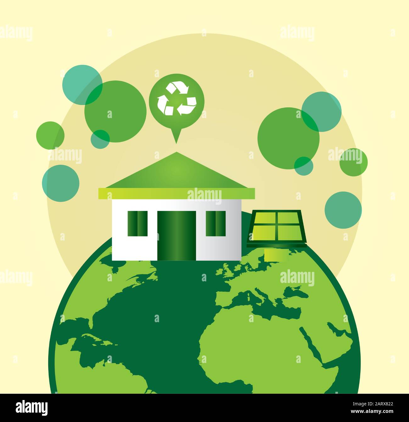 eco friendly poster with earth planet and recycle symbol Stock Vector ...
