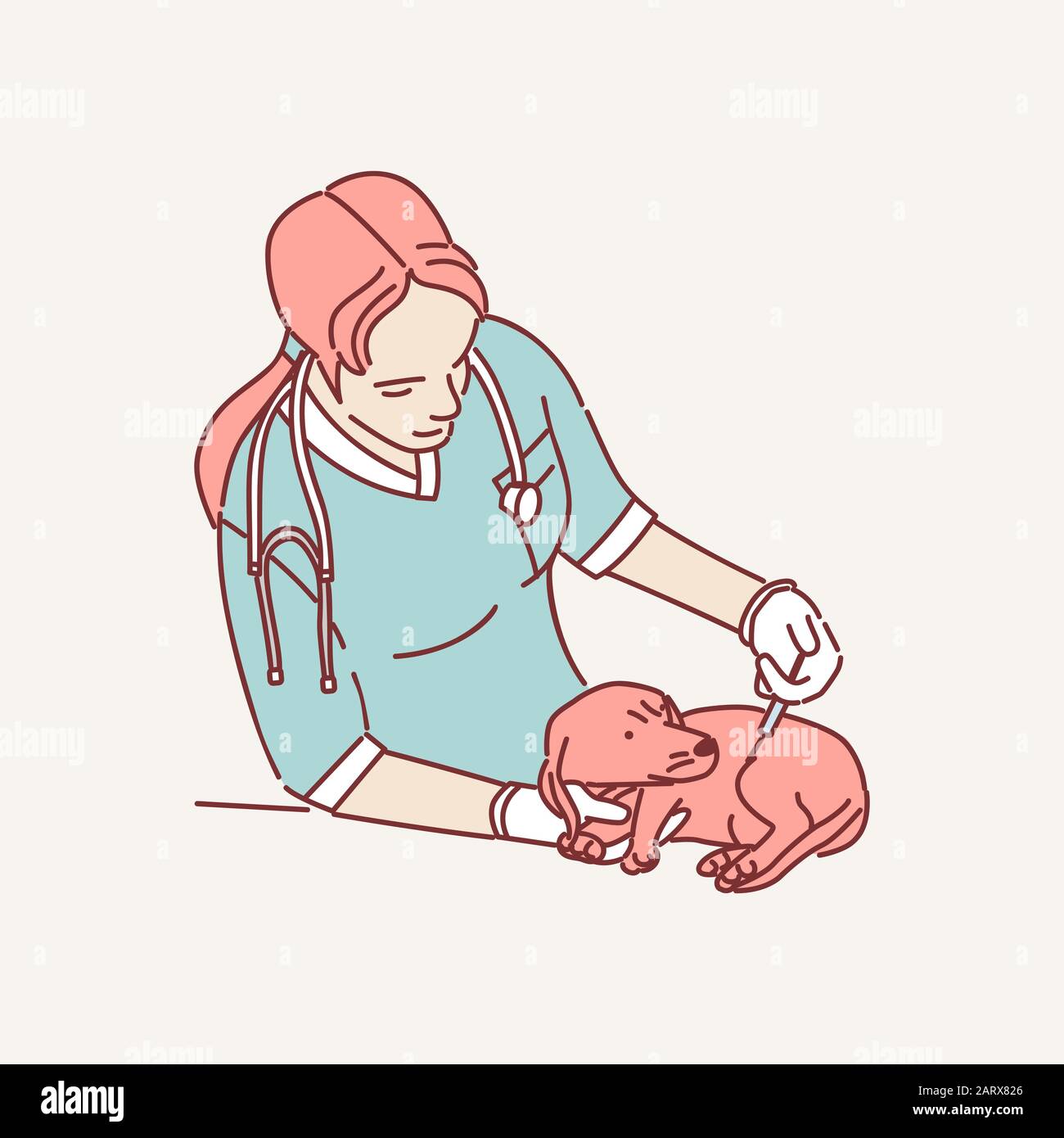 Cartoon illustration vet dog stethoscope hi-res stock photography and ...