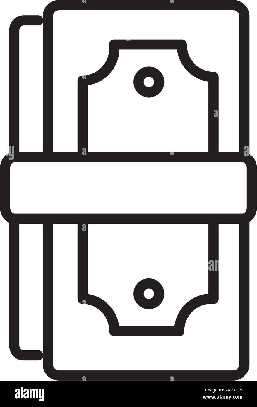 stack banknotes business cash money line design vector illustration ...