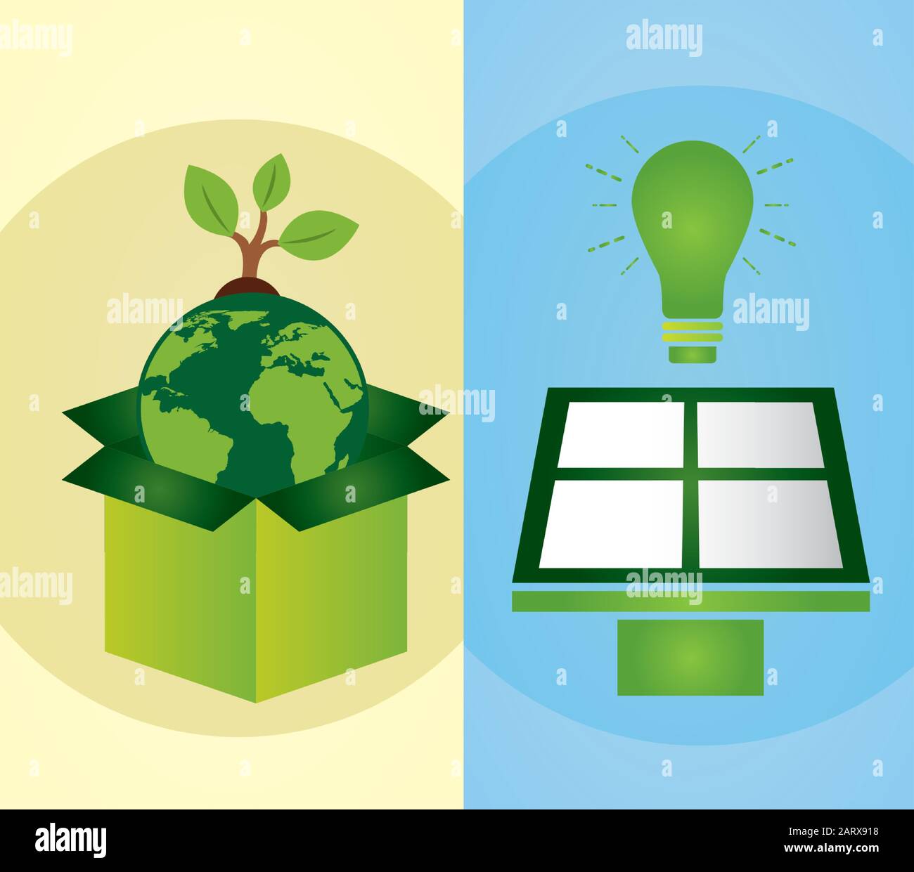 eco friendly poster with earth planet and panel solar Stock Vector ...