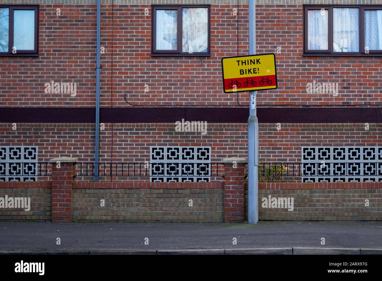 Bike warning sign hi-res stock photography and images - Alamy