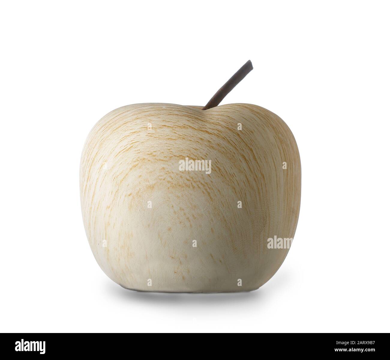 Decorative wooden apple on white background Stock Photo - Alamy