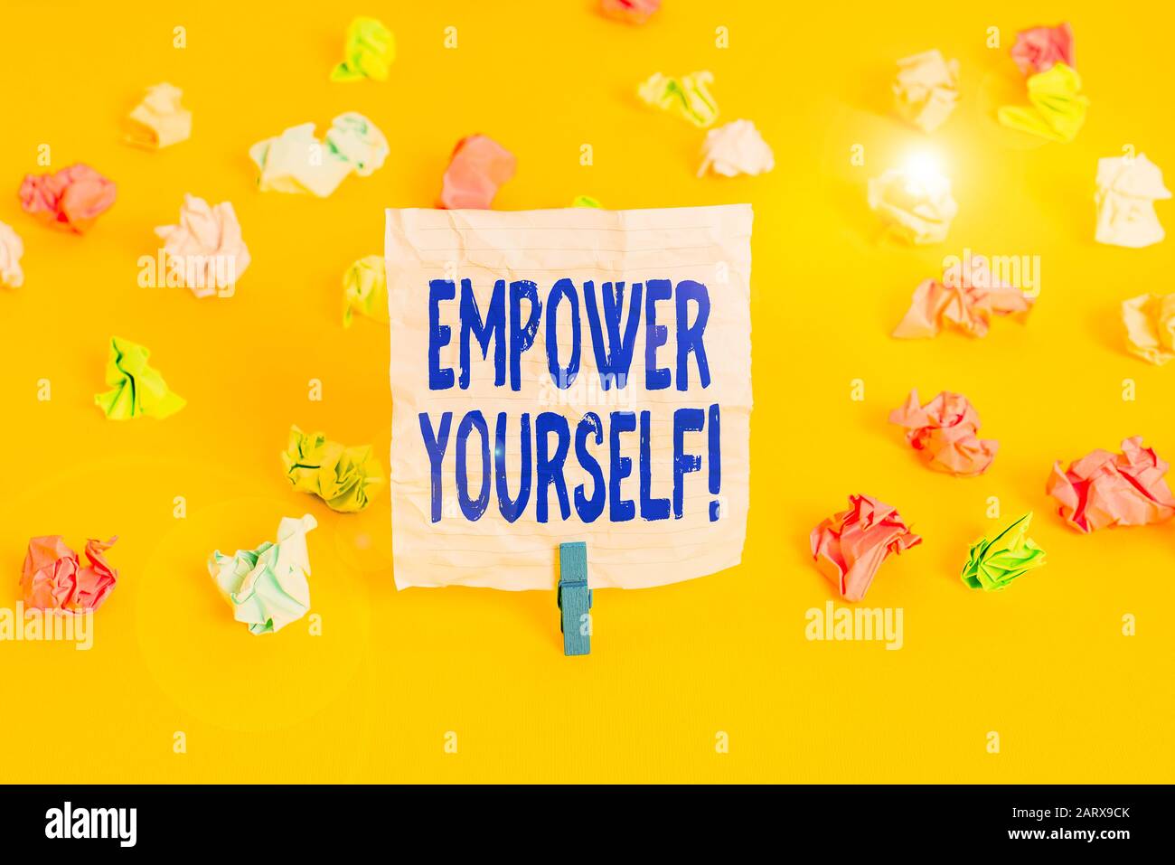 Writing note showing Empower Yourself. Business concept for taking ...