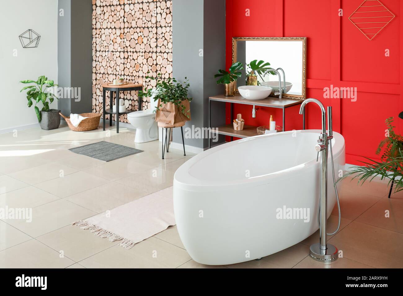 Interior of modern clean bathroom Stock Photo - Alamy