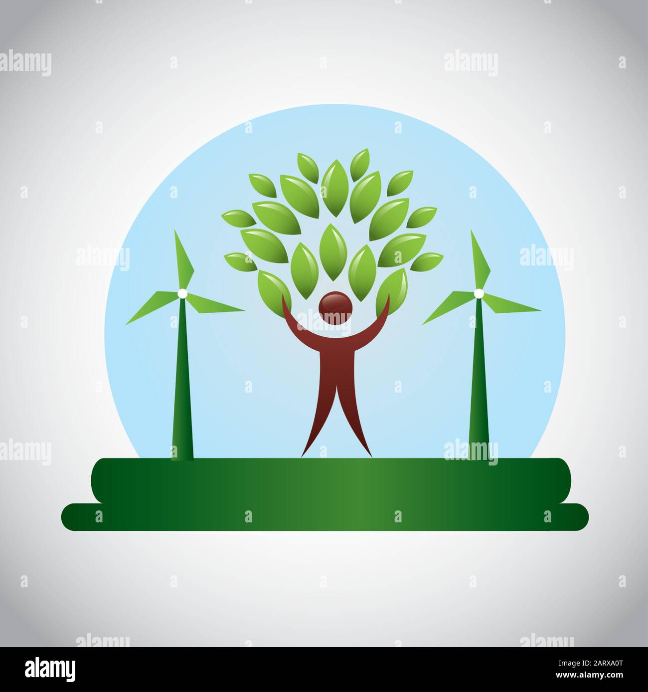 eco friendly poster with human figure and leafs Stock Vector Image ...