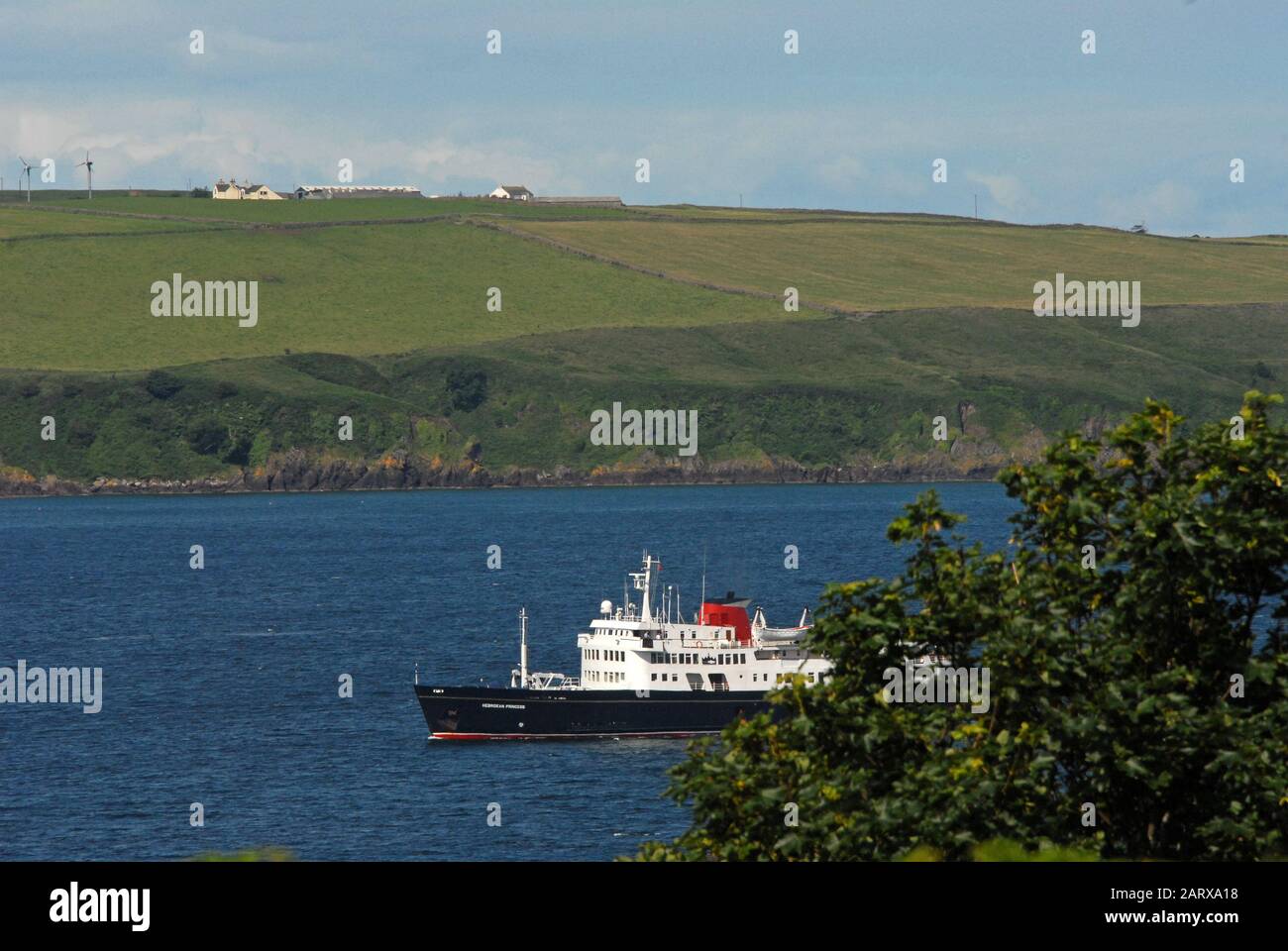 HEBRIDEAN PRINCESS cruising LOCH RYAN on route to her inaugural call at ...