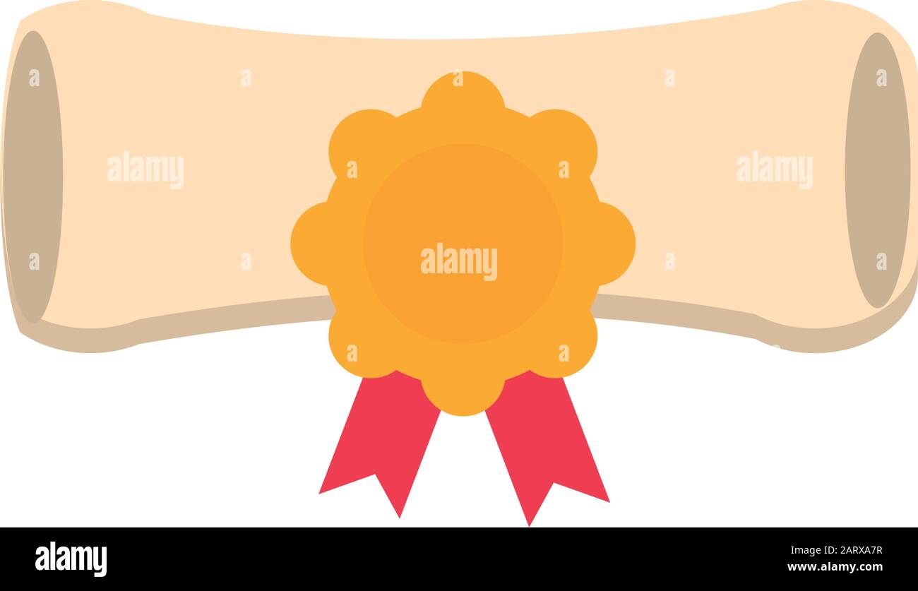 roll diploma graduation medal education school vector illustration icon ...