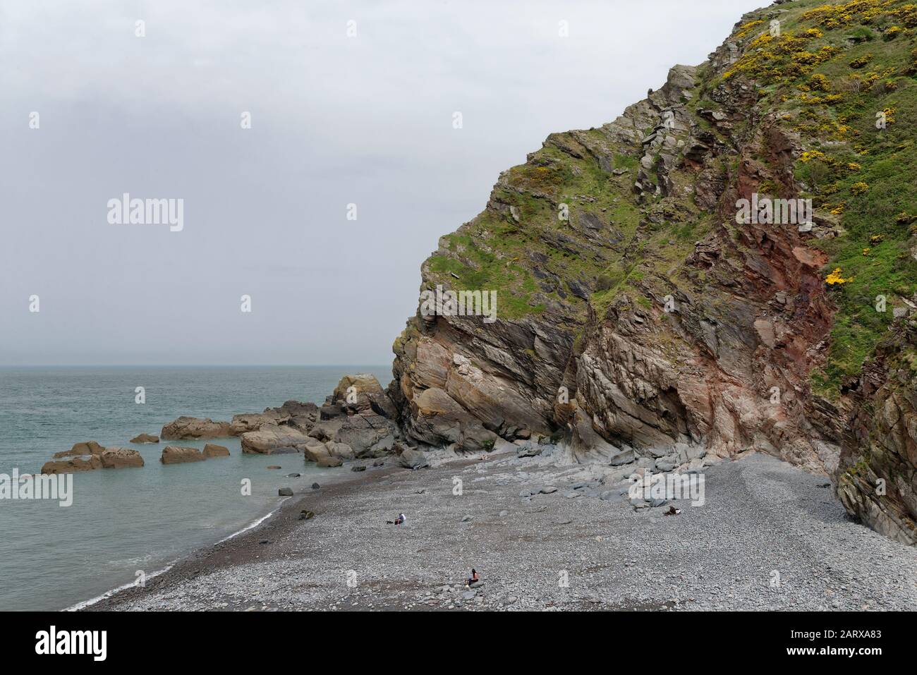 Beach & cliffs at Highveer Point, Heddon's Mouth, Exmoor, Devon Stock ...