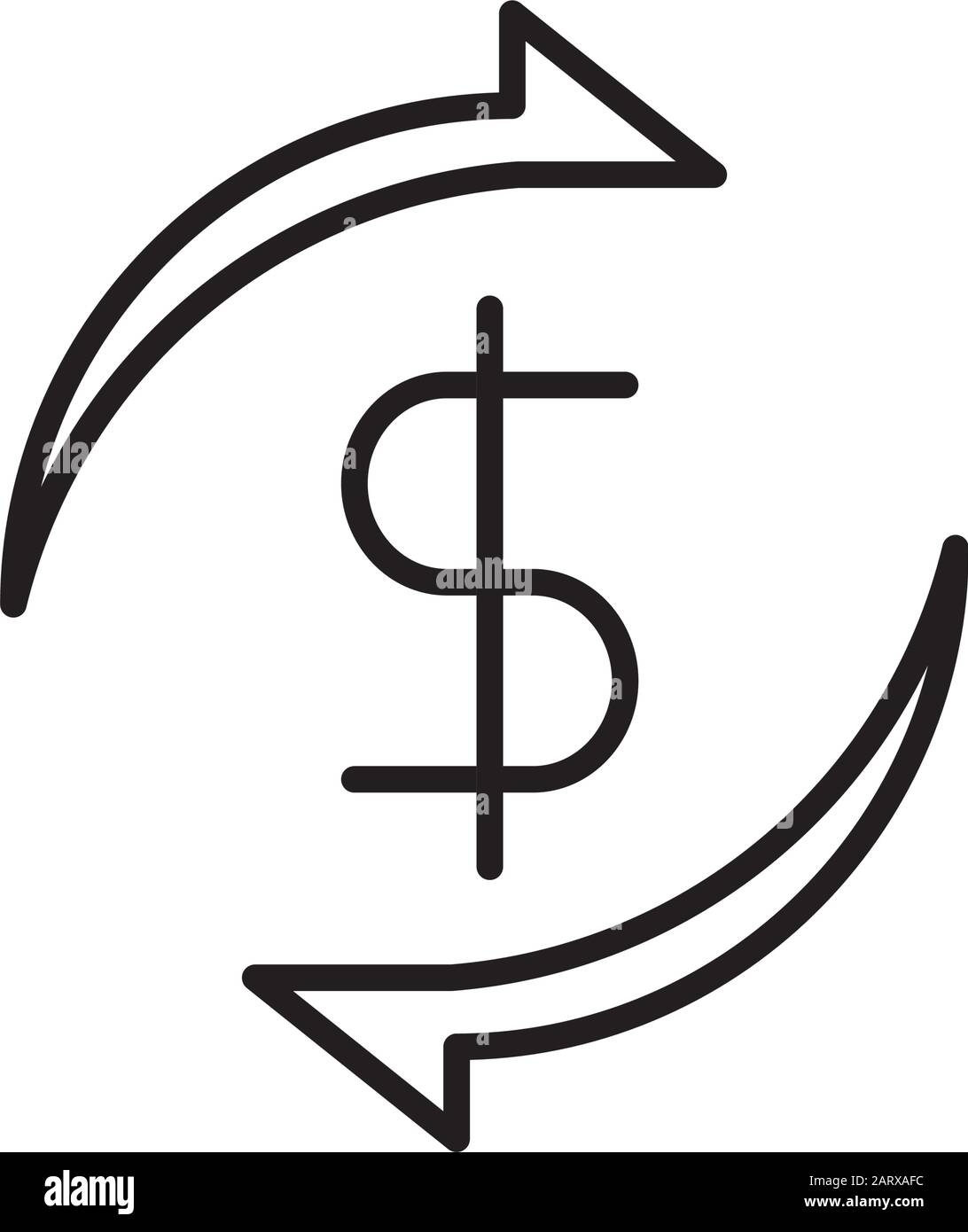 exchange trade business cash money line design vector illustration ...