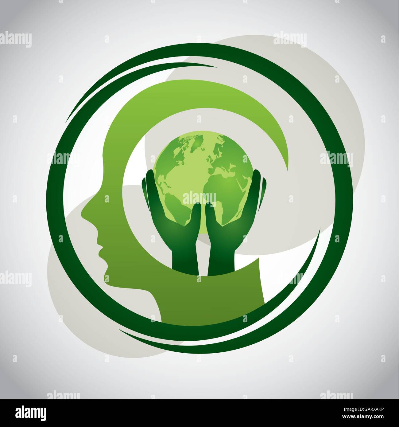 eco friendly poster with earth planet and human profile Stock Vector ...