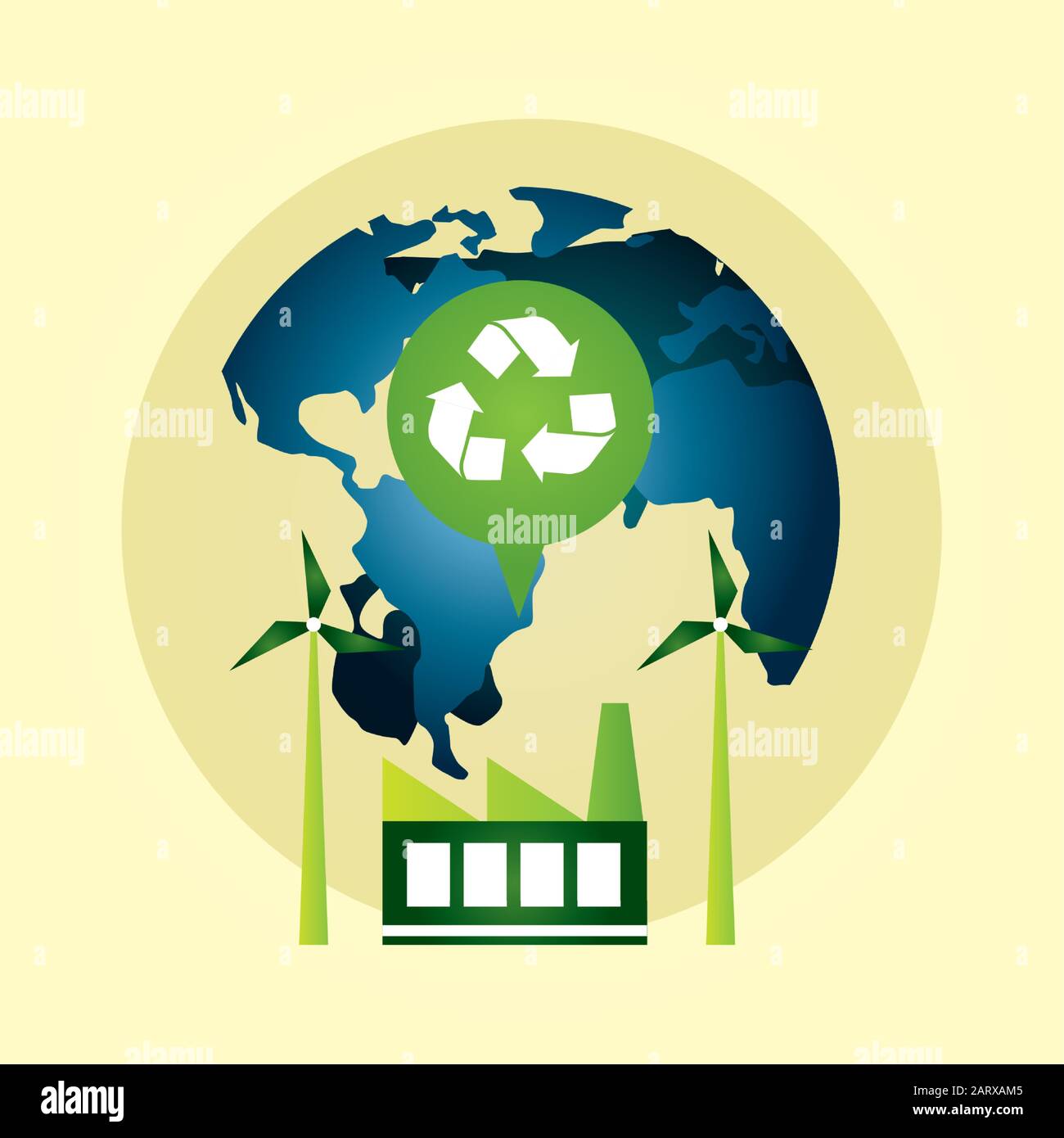 eco friendly poster with earth planet and recycle symbol Stock Vector ...