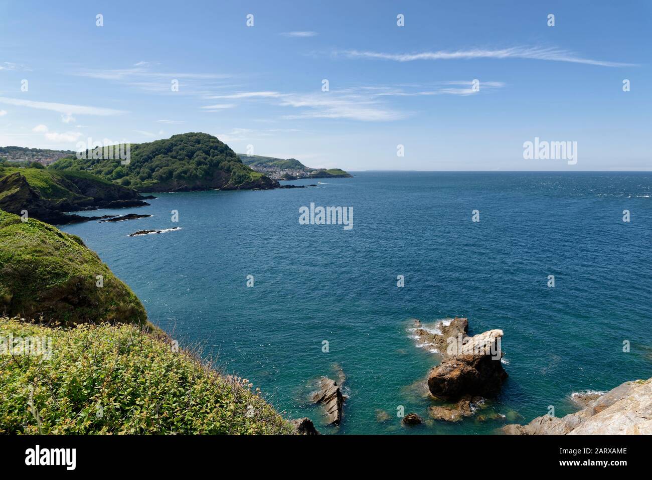 Hele Bay with Beacon Point (Hillsborough), Ilfracombe & Capstone Point ...