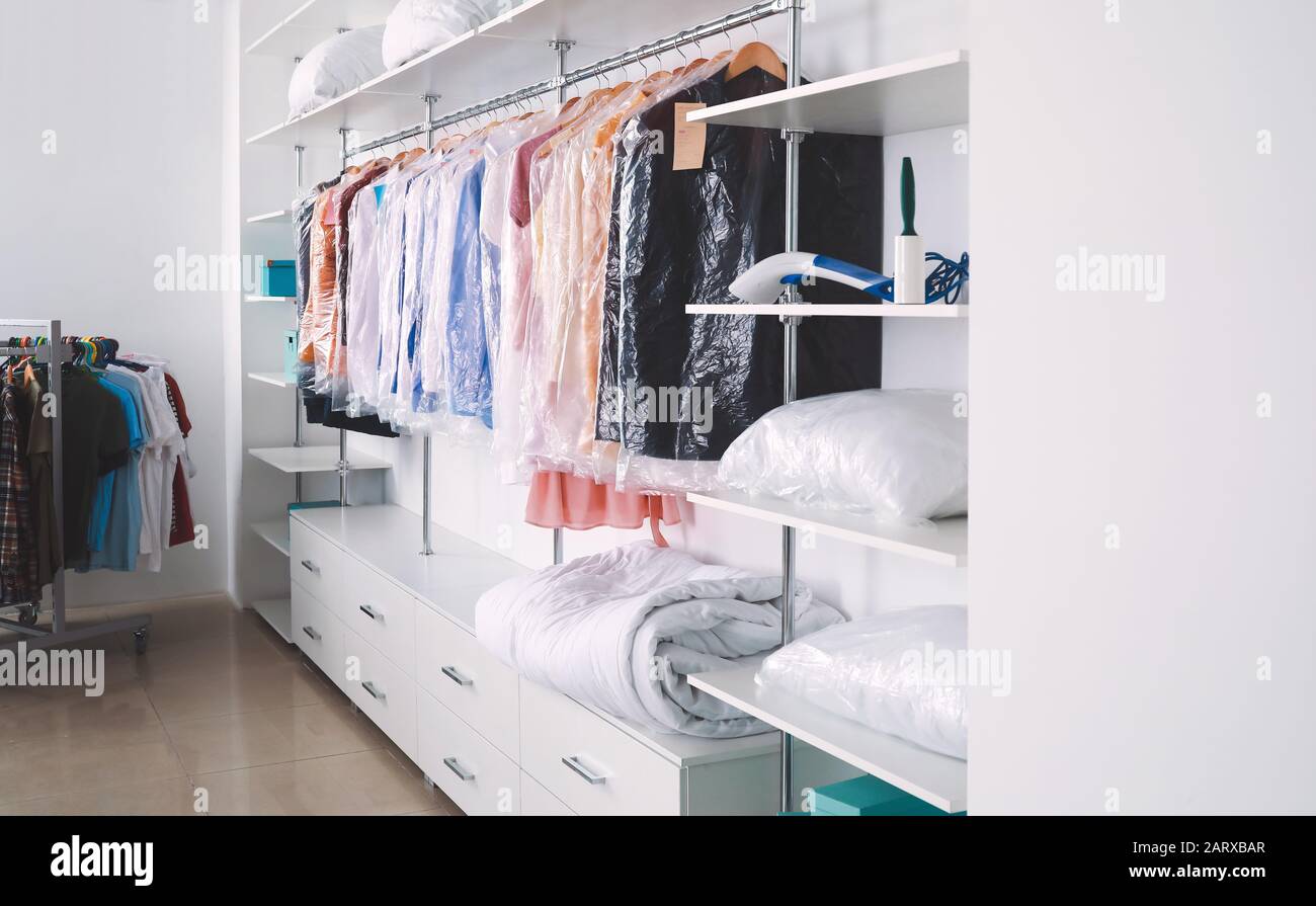 Interior modern dry cleaners hi-res stock photography and images - Alamy