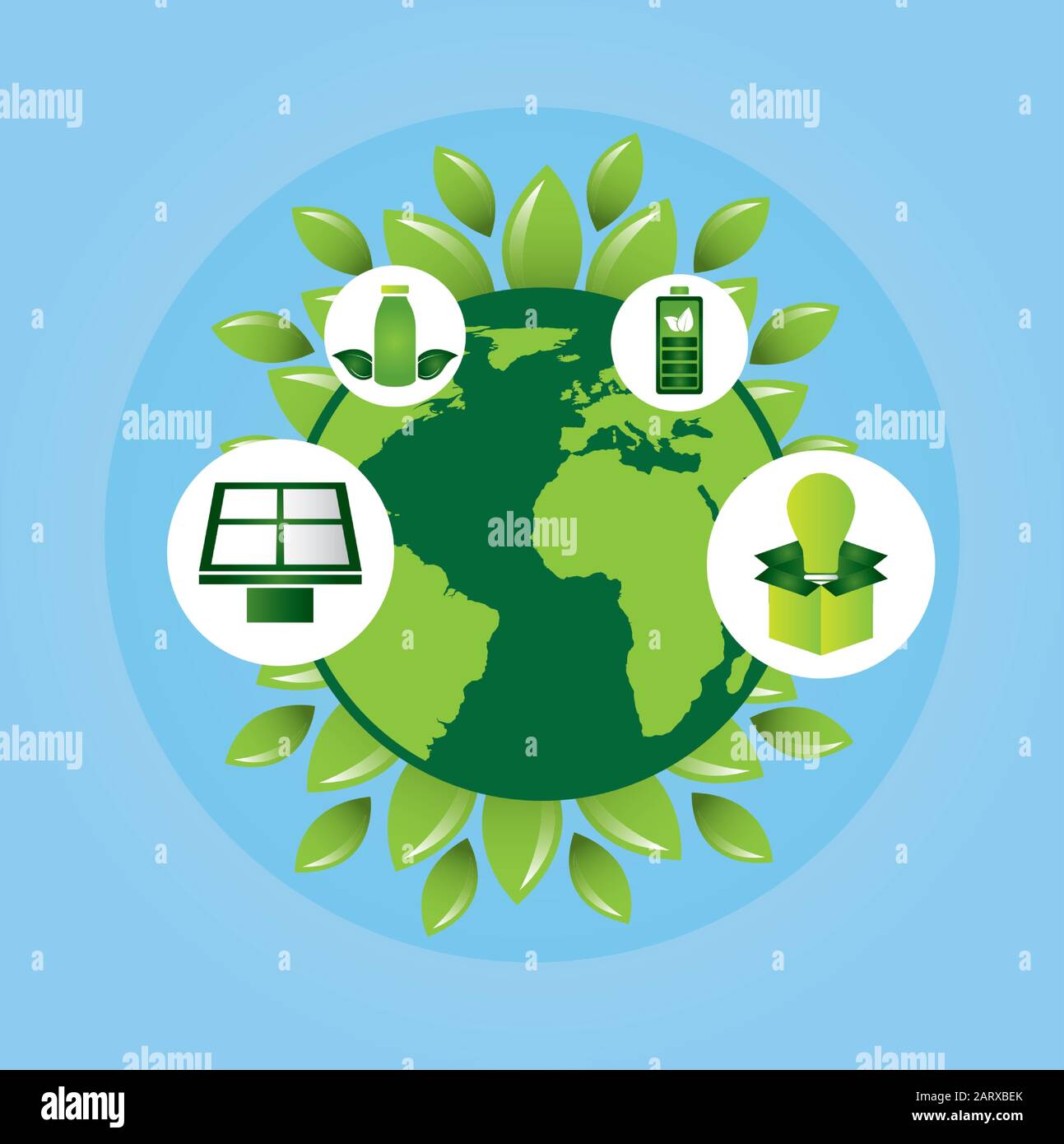 eco friendly poster with earth planet and set icons Stock Vector Image ...