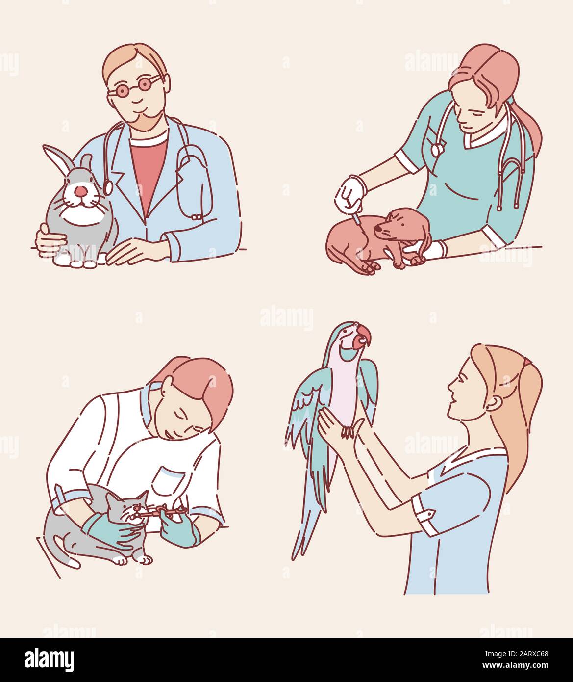 Cartoon illustration vet dog stethoscope hi-res stock photography and ...