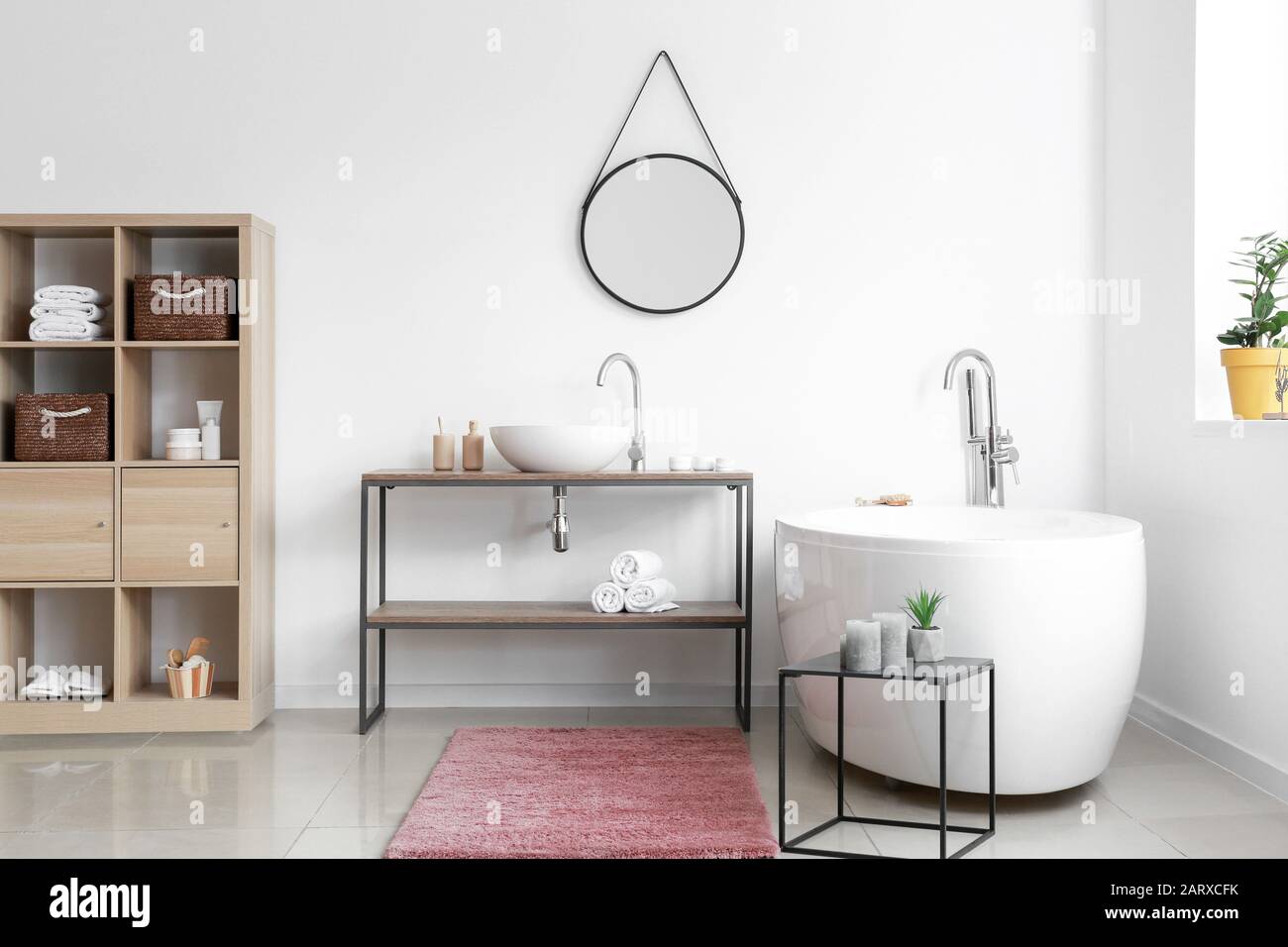 Interior of modern clean bathroom Stock Photo - Alamy